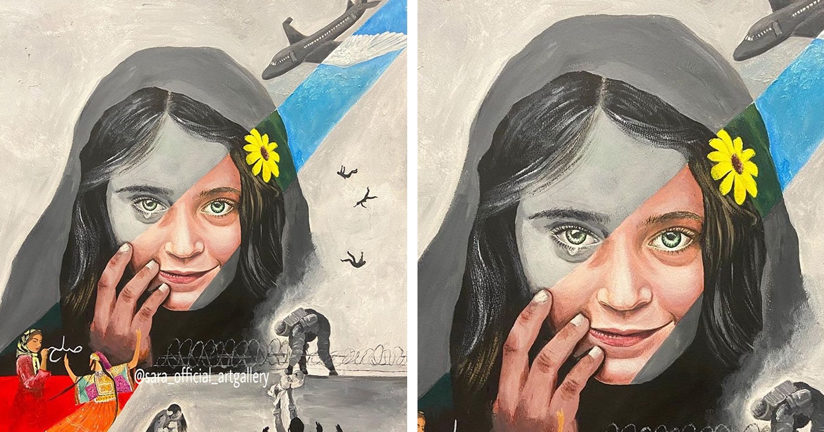 Young Afghan Artist Creates Emotional Painting of Her Country’s Fall to ...