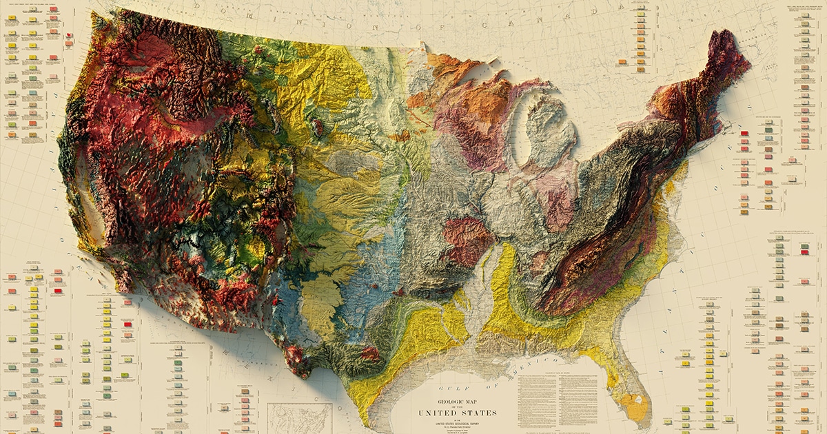 Cartographer Transforms Vintage Maps Into 3D Relief Maps Showing ...