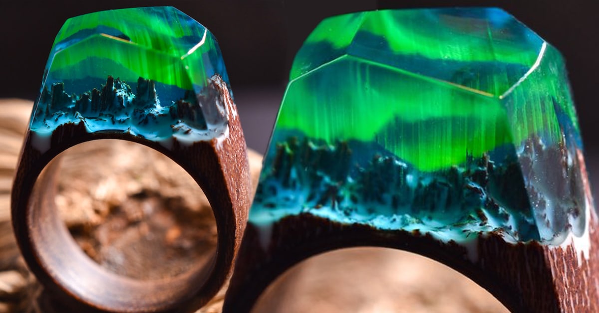 Luminous Resin and Wood Rings Offer a Glimmering Glimpse of the ...
