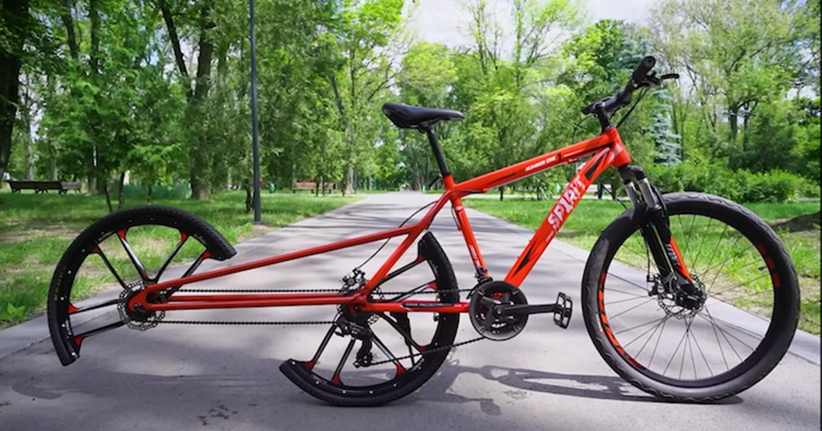 Engineer Designs Functional Bicycle With Back Wheel Split Into Two Half ...