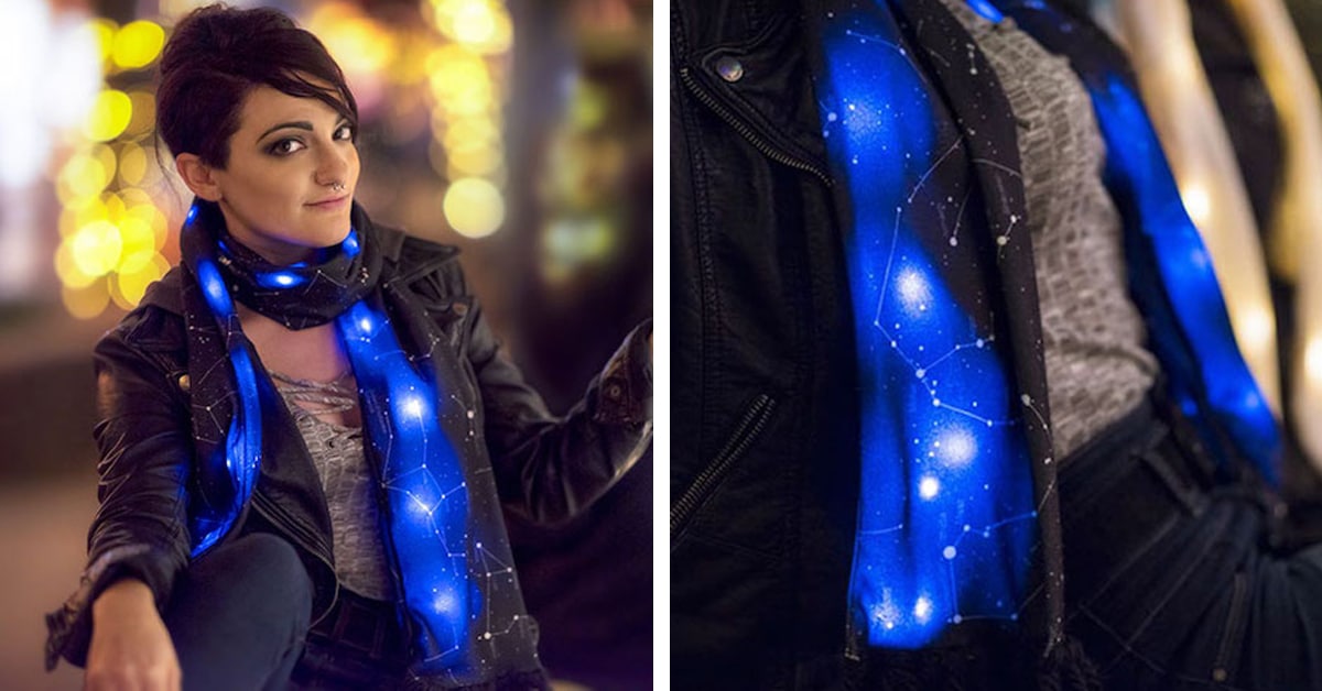 Dazzling LED Scarf Sparkles Like a Starry Universe Around Your Neck ...