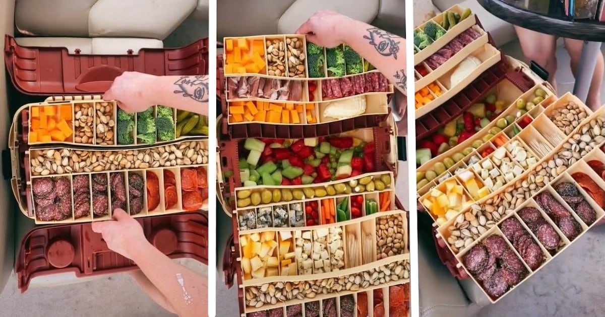People Are Turning Tackle Boxes Into Portable Charcuterie Boards Called ...