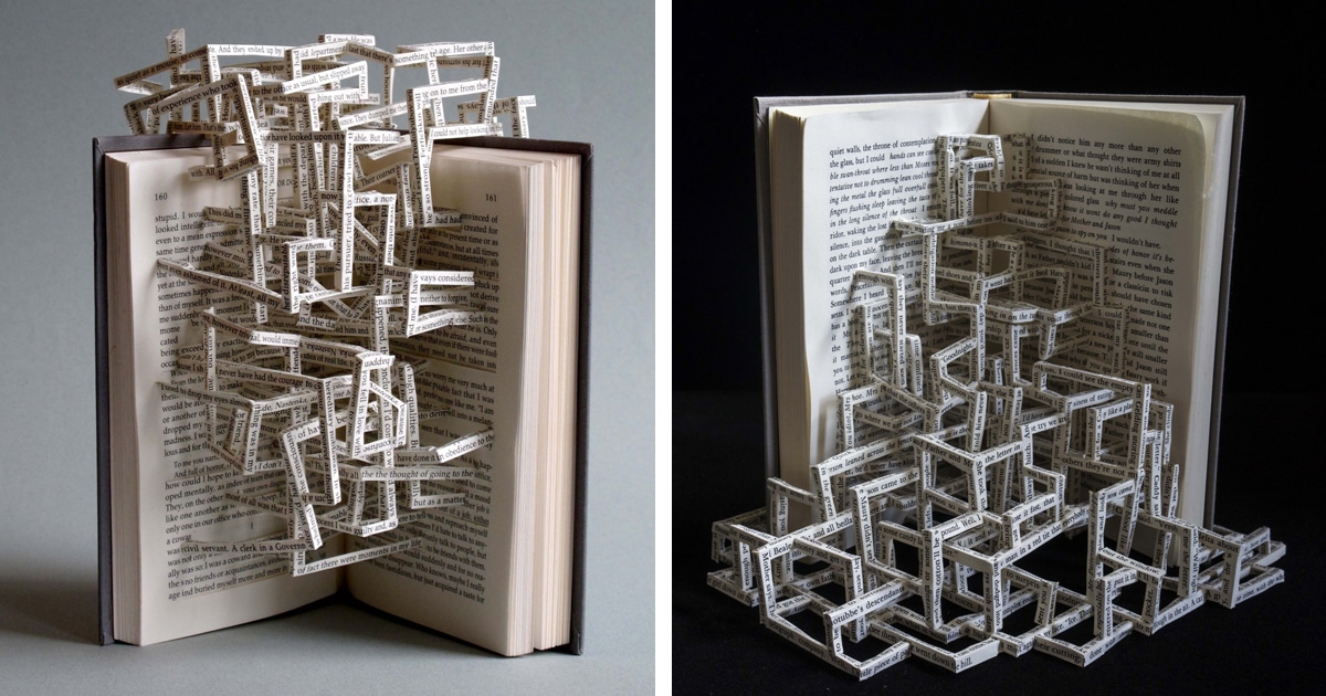 Artist Constructs Intricate Book Sculptures That Reconfigure Text as ...