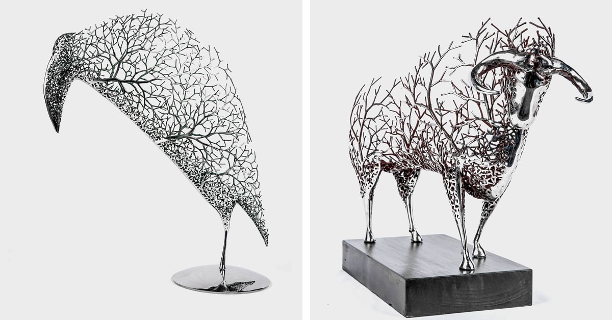 Surreal Animal Sculptures Made of Metallic Branches Pay Homage to the ...