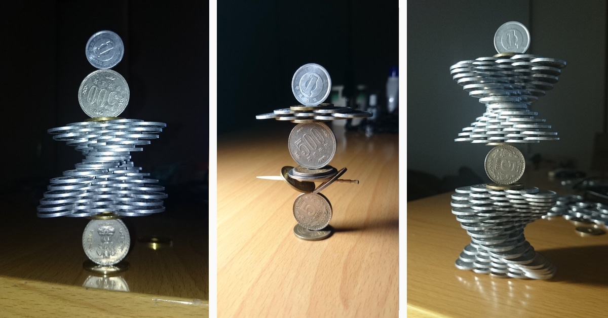 Gravity-Defying Coin Stacking by Japanese Man With Incredibly Steady ...