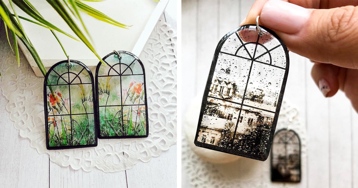 Glass Window Earrings Offer a View Outside Hanging on Your Ears | My ...