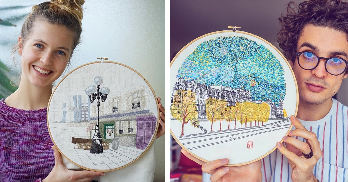 Traveling Couple Embroiders All the Charming Architecture They Come ...